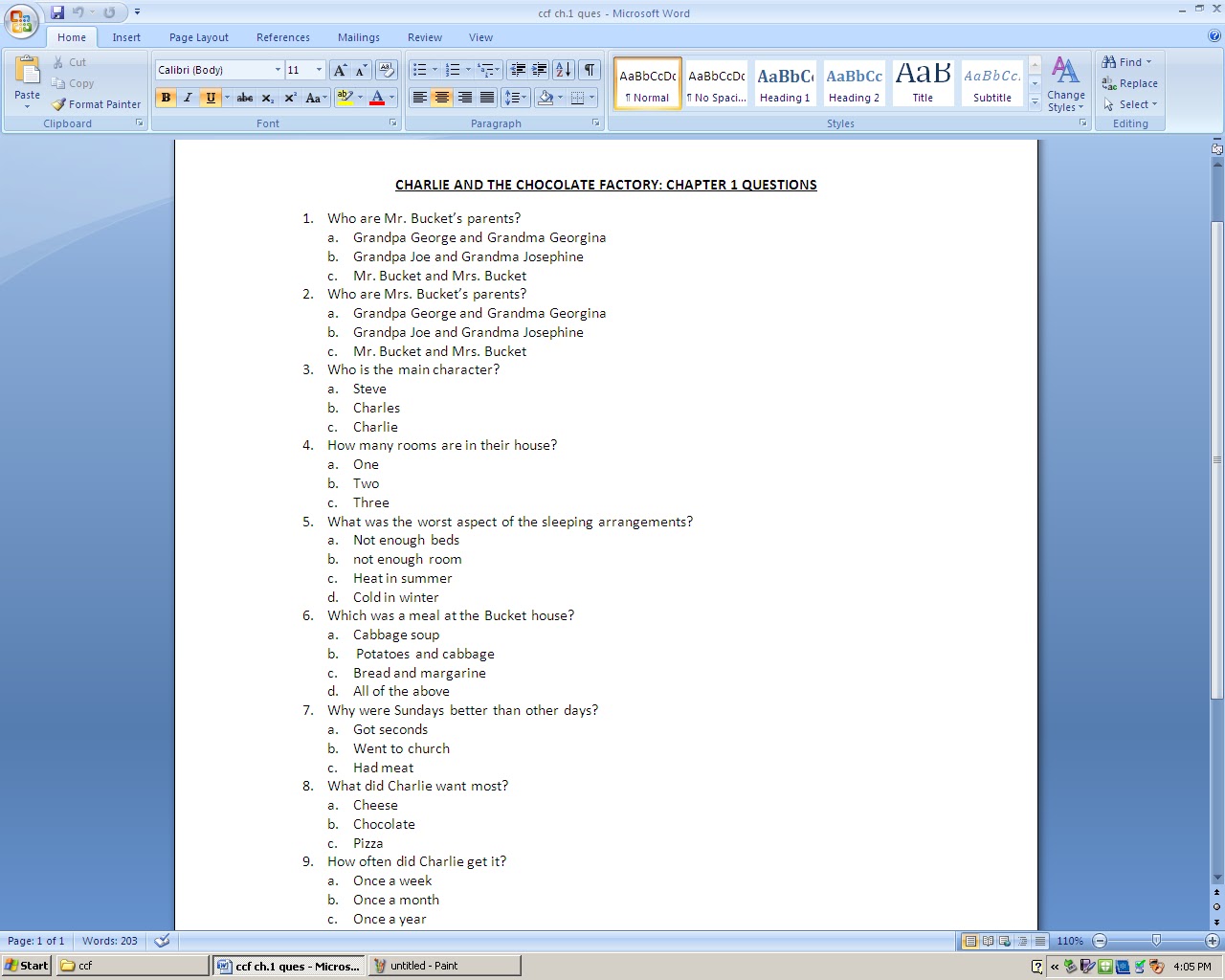 Tests for Teachers: Novel Reading Comprehension Packets