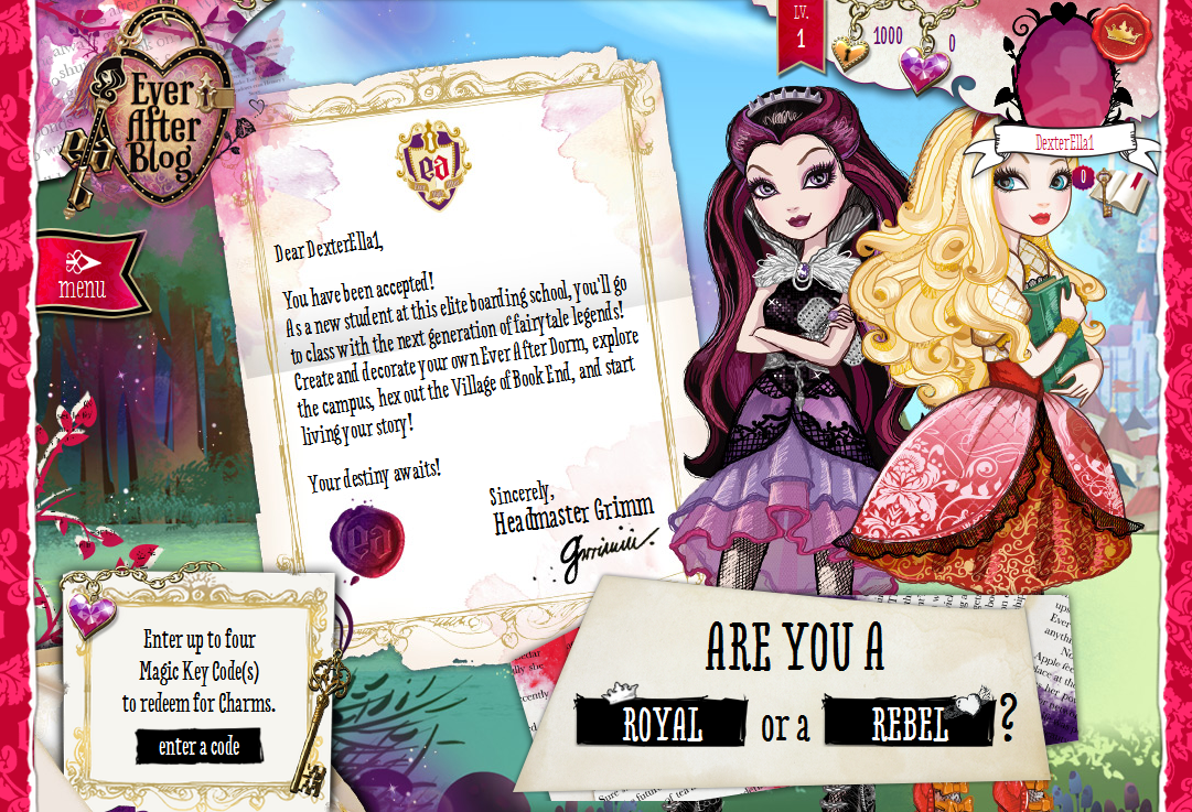 Ever After Blog: Revisión de la página de Ever After High
