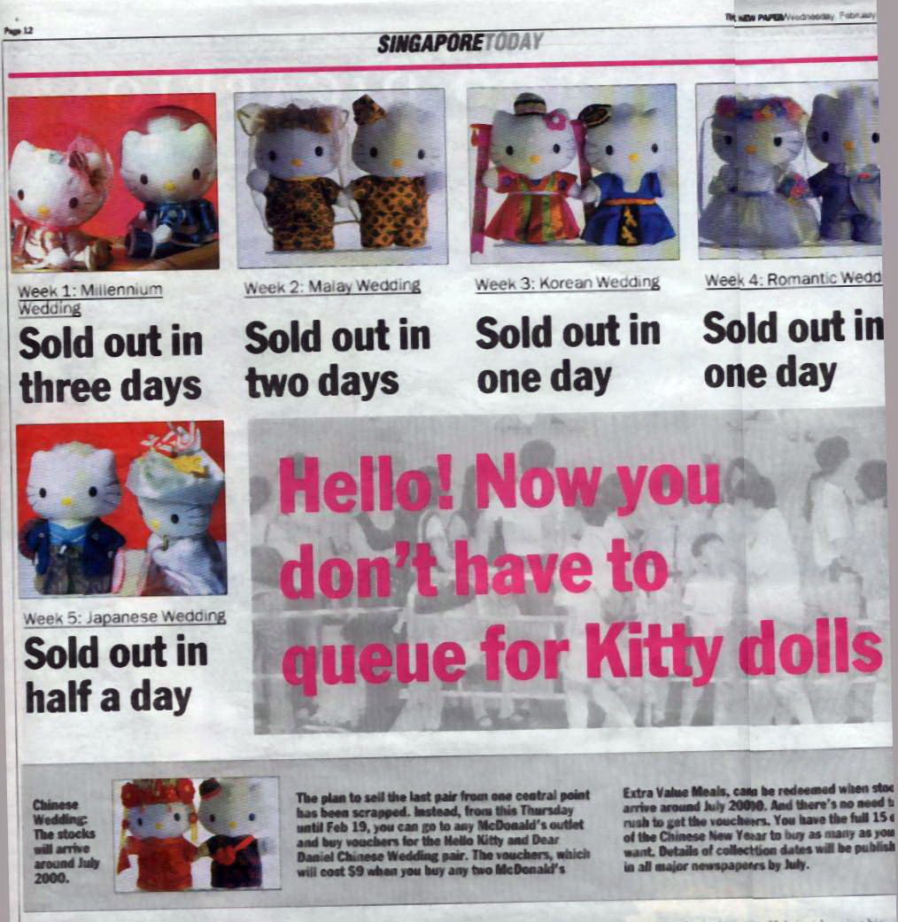 S M Ong: RIP krazy long McDonald's Hello Kitty queues (2000-2013)?