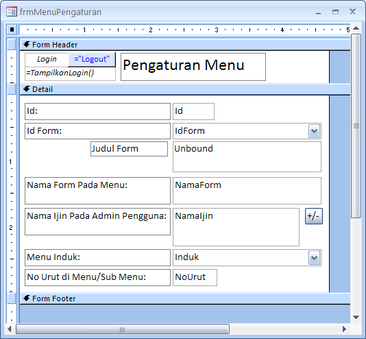Membuat Form untuk Mengatur Menu di Access - Access Terapan