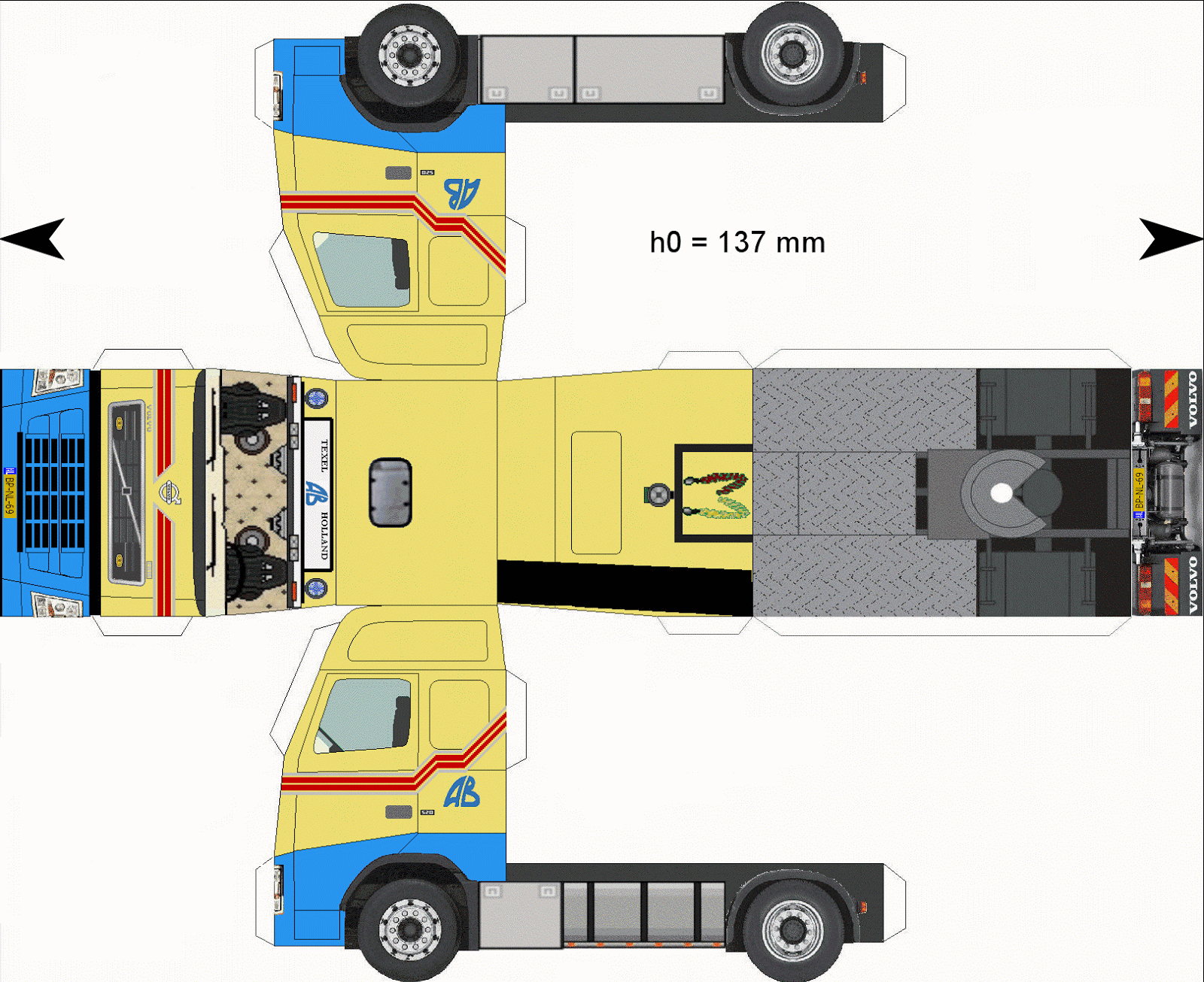SP. Papel Modelismo: PaperCraft Volvo 520 - AB Texel