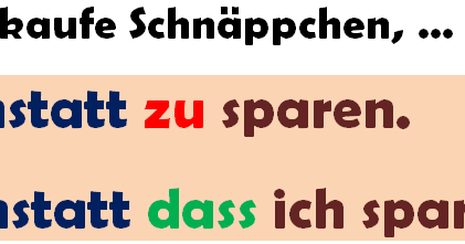 Deutsch B2/1: Grammatik - anstatt zu / anstatt dass