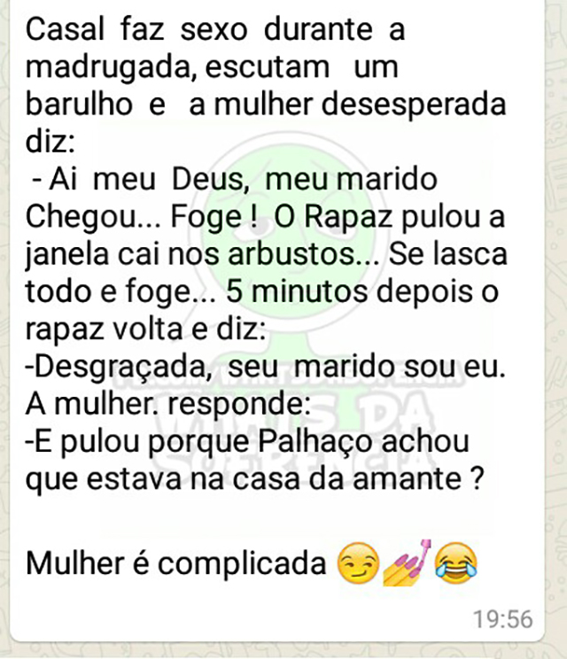 Piada: Como pegar um homem safado no pulo ~ ZapZap da Zoeira