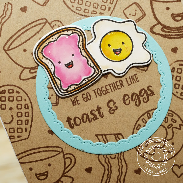 Sunny Studio: Breakfast Puns Origami Fold Love Themed Card with Lexa