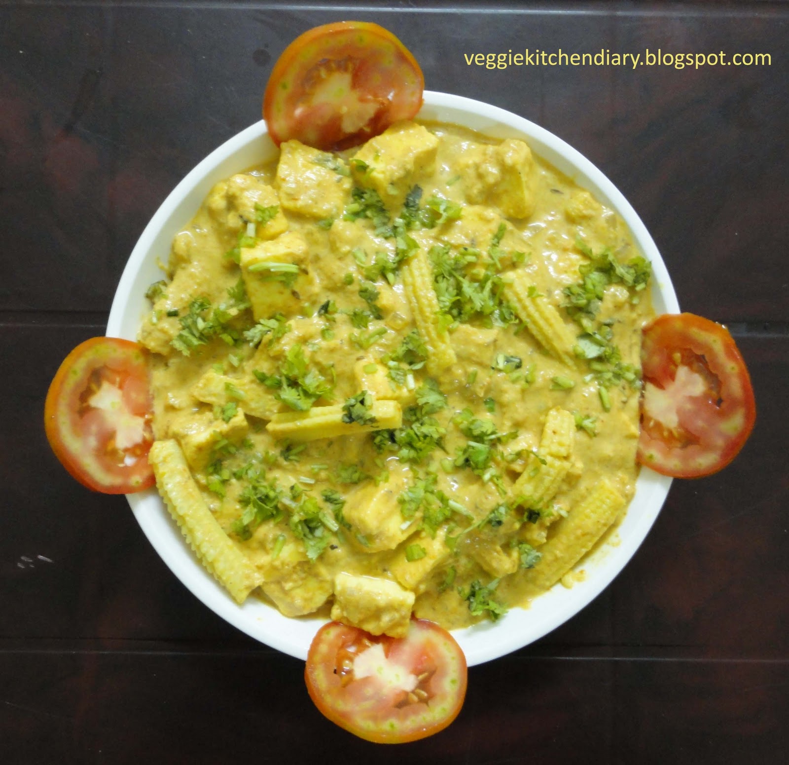 World Of Vegeterian Recipes: Creamy Paneer Baby Corn Masala