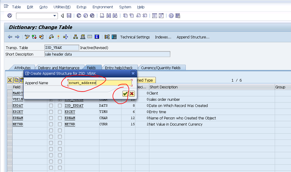 SAP TECH: Appending Structure to the Customized Table /Standard Table