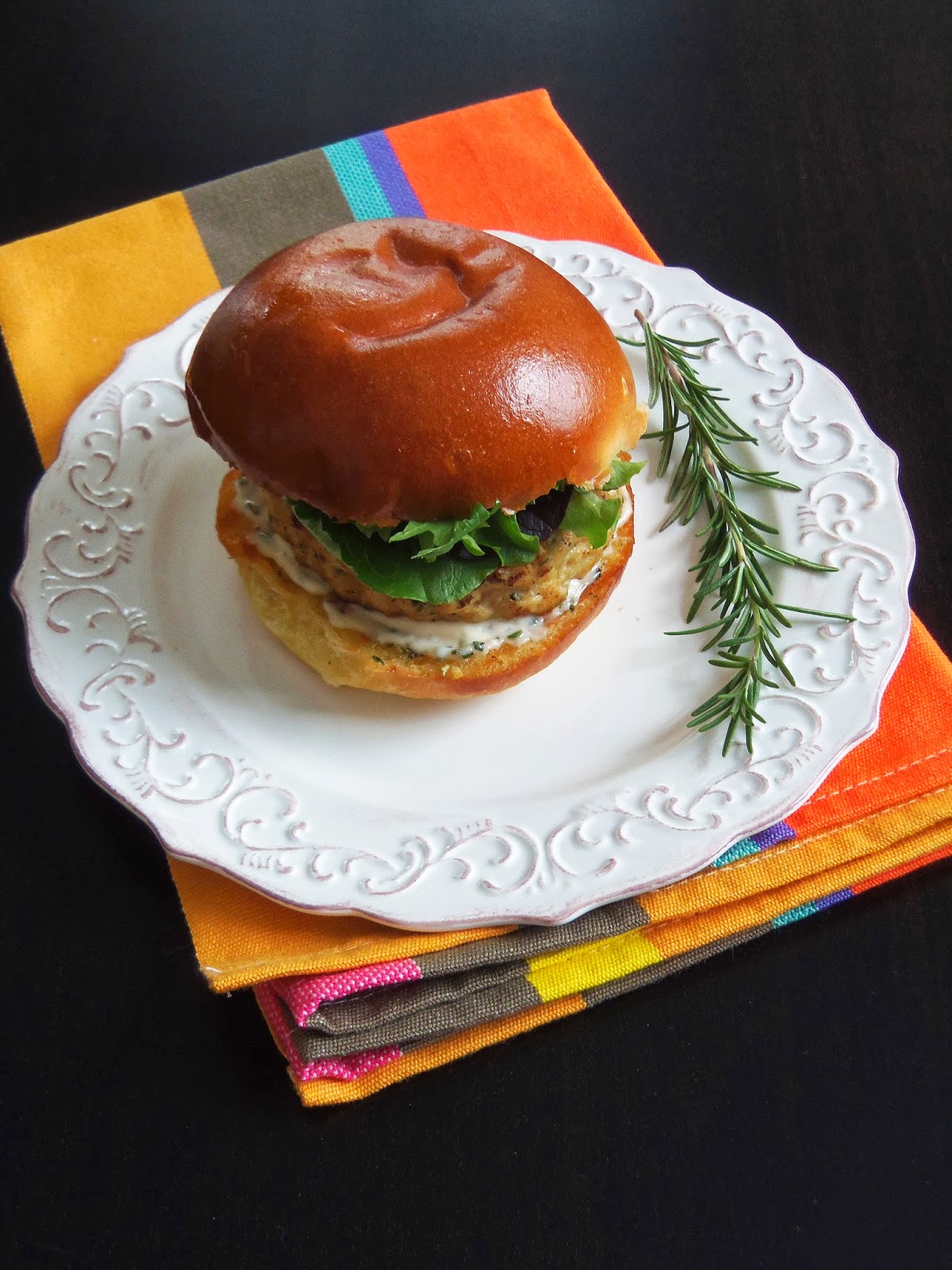 Simply Romanesco: Chicken Burgers with Garlic-Rosemary Mayonnaise
