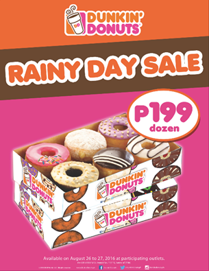 Manila Shopper: Dunkin' Donuts Rainy Day SALE: Aug 2016