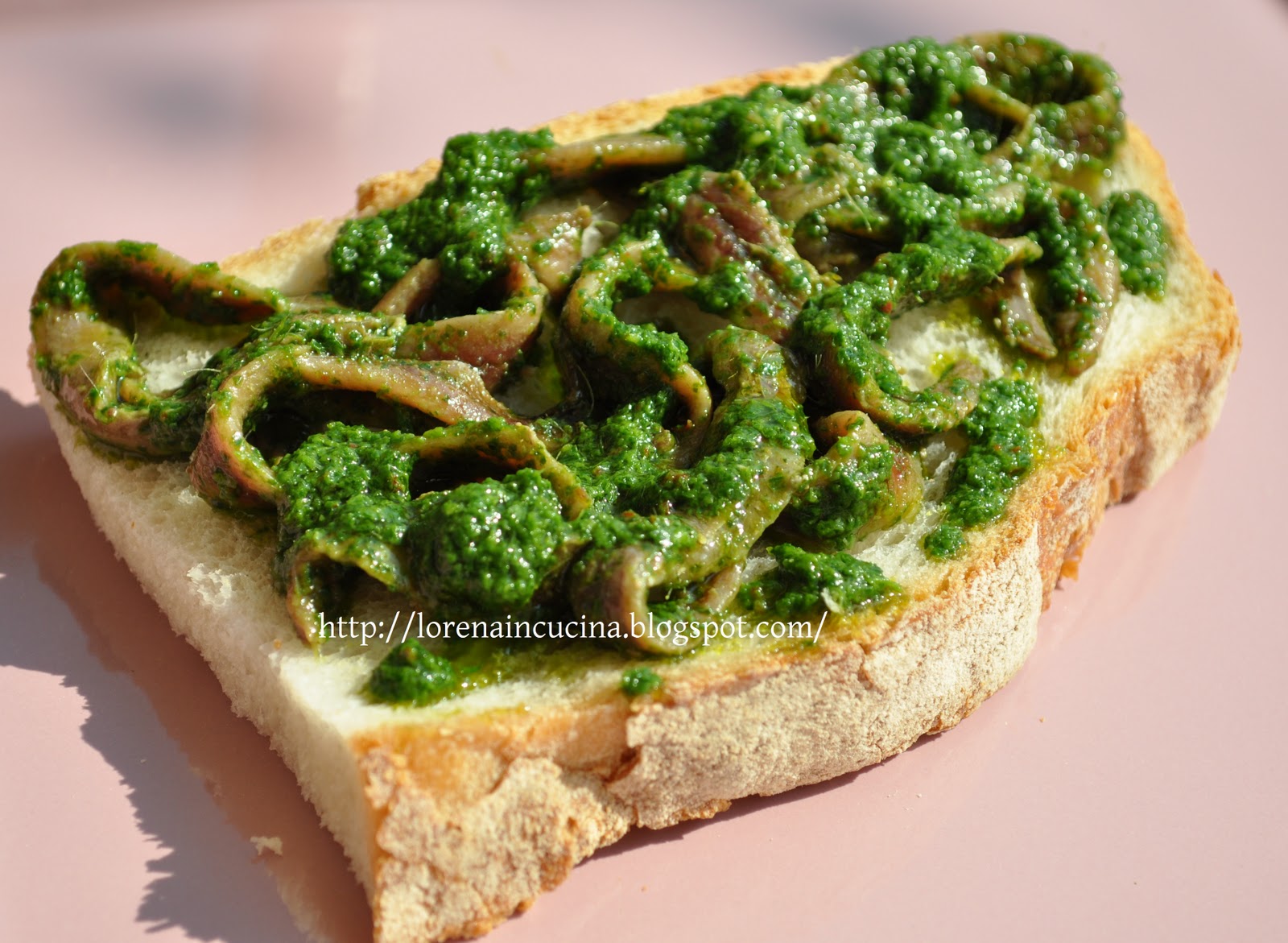 Acciughe in salsa verde / Ansoa(fileuri de hamsii) in sos verde