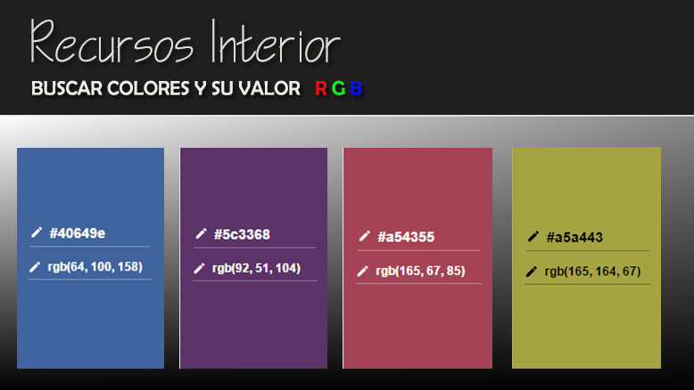 Buscar colores y su valor rgb - Recursos Interior. Autocad, dwg, planos ...