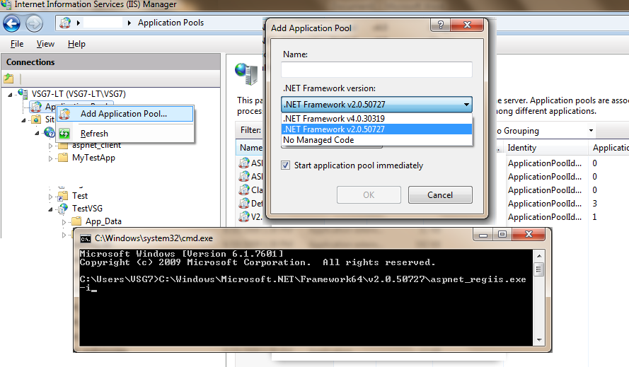 Hanif How To Add Net Framework To Application Pool Cant See Net Framework 20 Integrated
