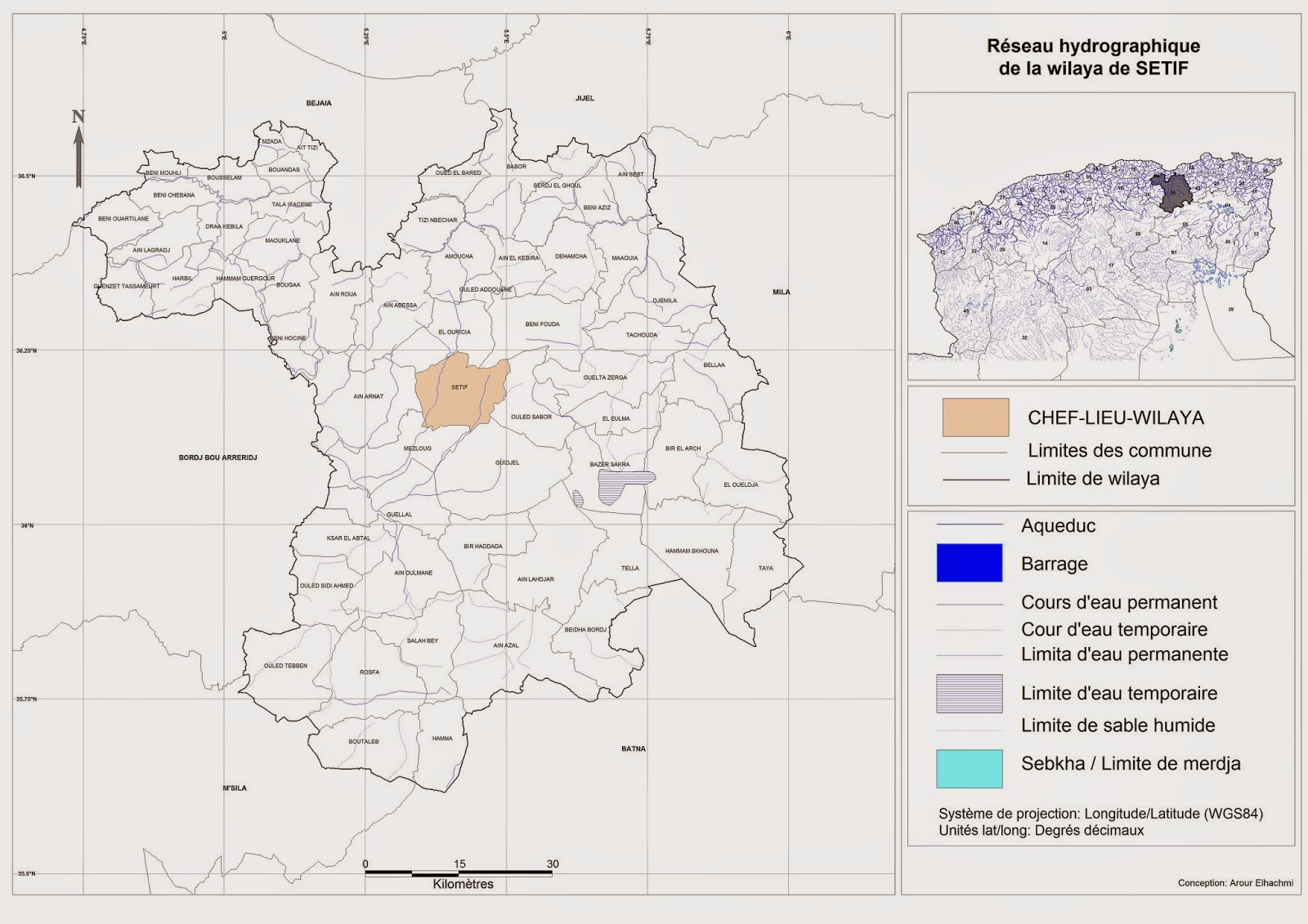 Découpage administratif de l'Algérie & Monographie: Carte du réseau ...