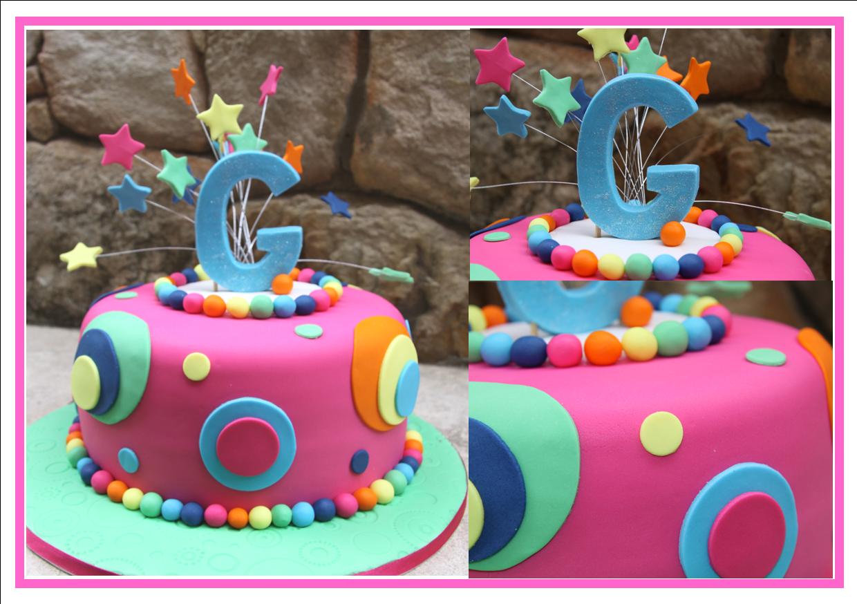 The wooden SPOON: neon circle rainbow cake