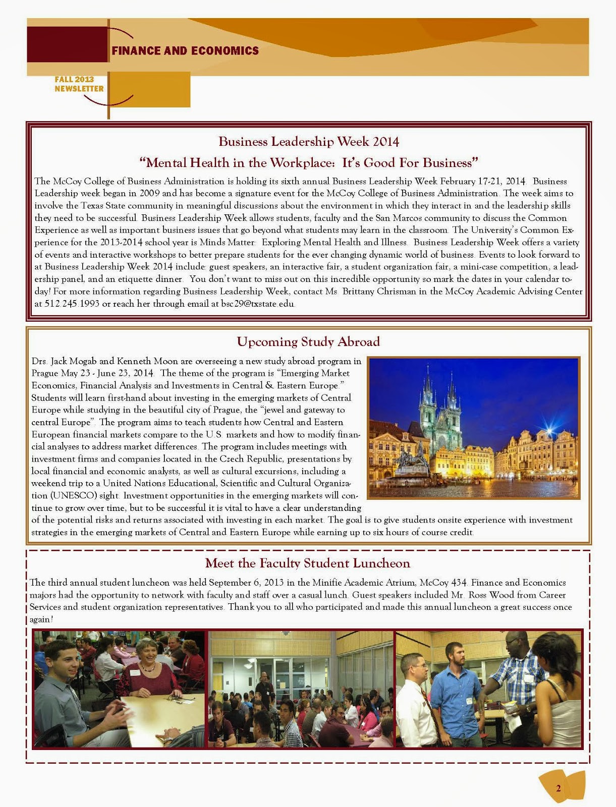 McCoy College Academic Advising Blog: Fall 2013 Finance & Economics ...