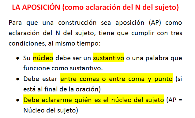 6° Grado - Blog de clase: APOSICIÓN