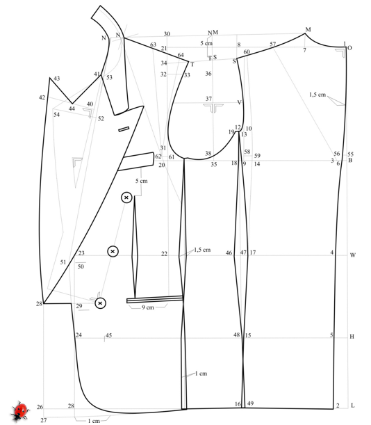 CARA MEMBUAT KONSTRUKSI POLA JAS DOUBLE BREASTED