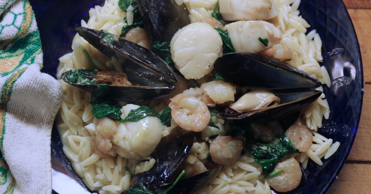 Creamy Maine Shellfish on Orzo