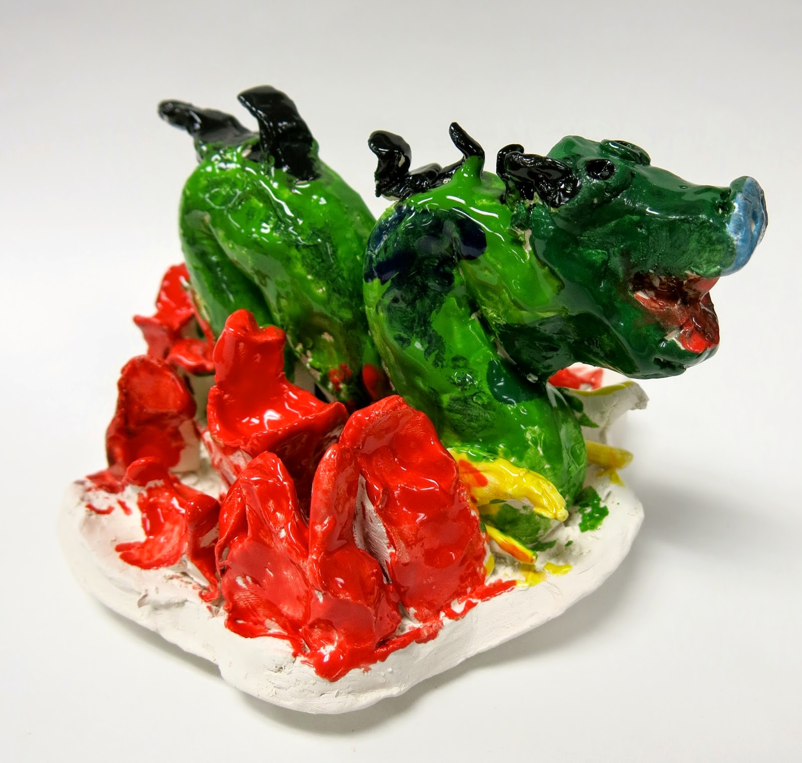 Cassie Stephens: In the Art Room: Ceramic Chinese Dragons with Third Grade