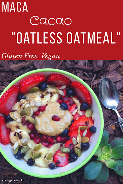 Chocolate Maca Oatless Oatmeal (Gluten Free, Vegan)