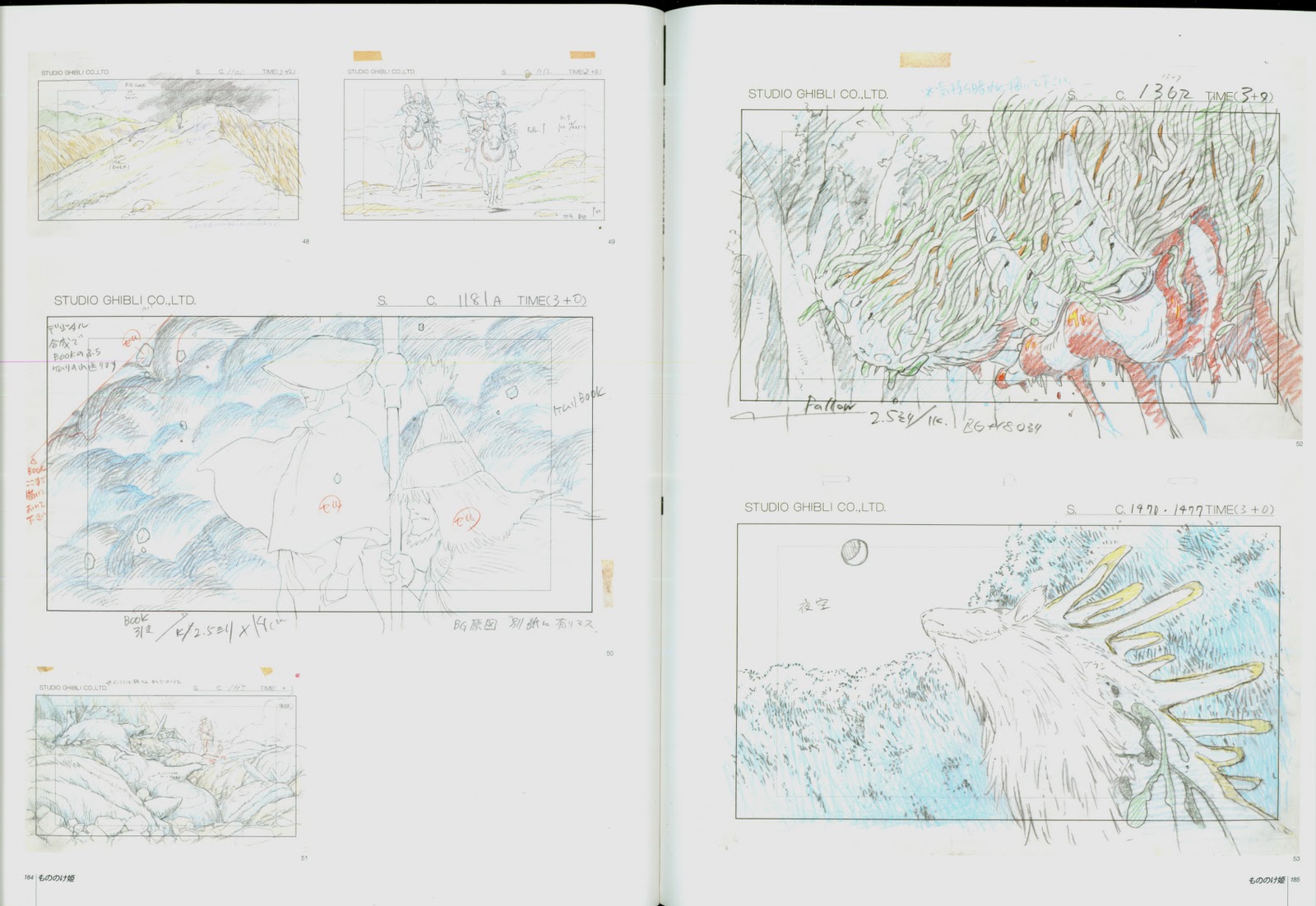 Living Lines Library: もののけ姫 / Princess Mononoke (1997) - Layout Design