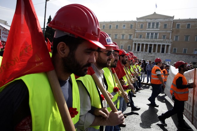In Defense of Communism: Greek workers in the streets: Trade Unions ...