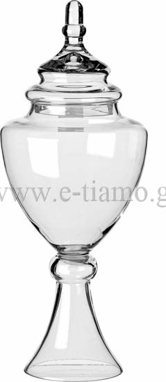 Διακοσμητικό Γυάλινο Βάζο με Καπάκι και Πόδι - Τα Πάντα Από Γυαλί