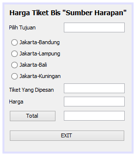 Aplikasi Cek Harga Tiket Bis "Sumber Harapan" ~ Masa Kini
