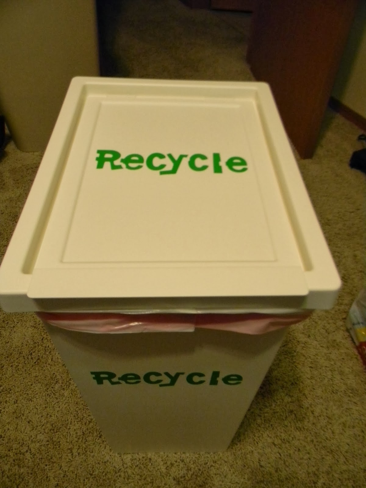 Simply Delicious Everyday: Organizing: Indoor Recycle and Glass Bins