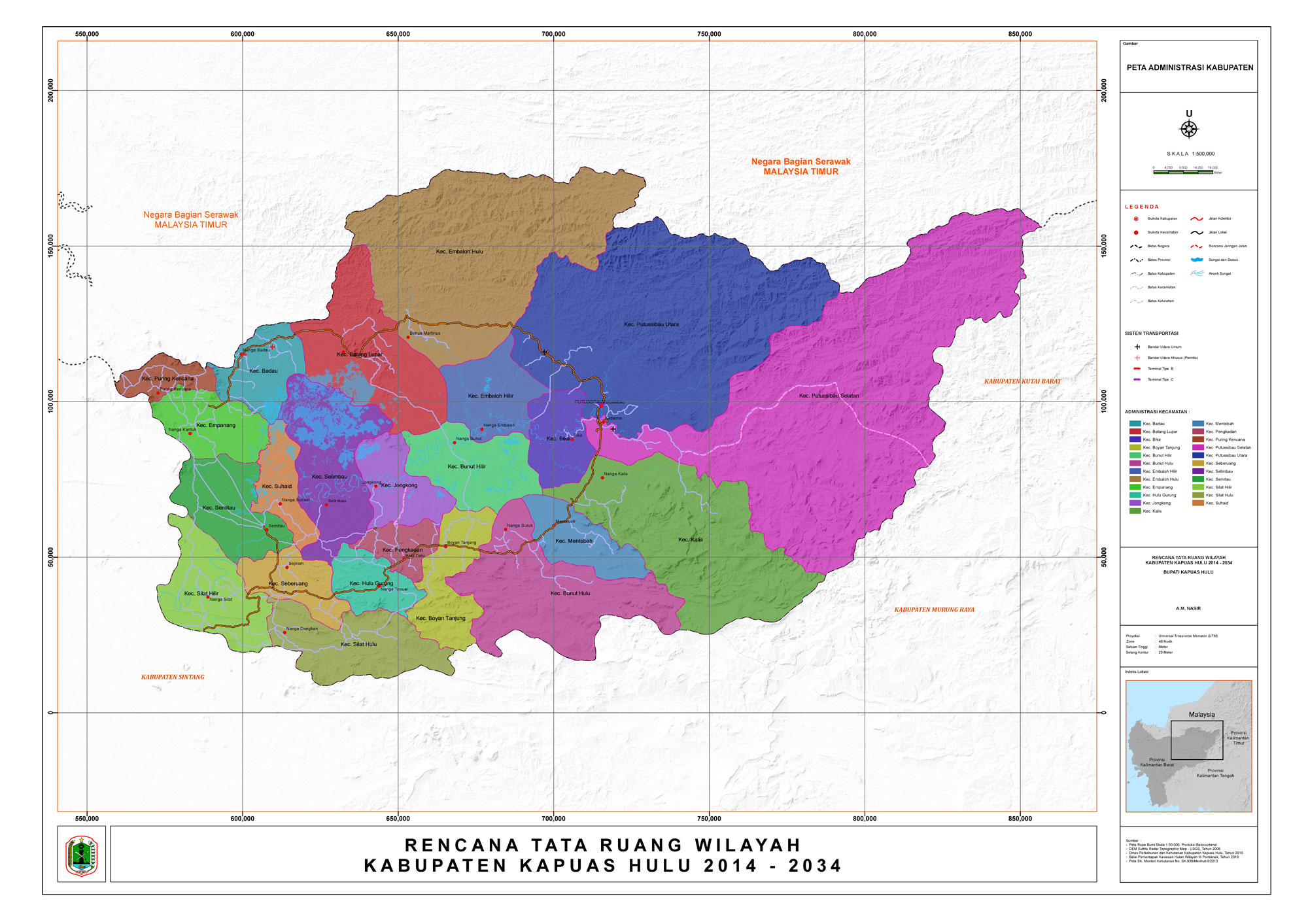Peta Kota: Peta Kabupaten Kapuas Hulu