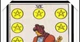 Seis de Oros - Arcanos Menores - Rider Waite - - Las Revelaciones del Tarot