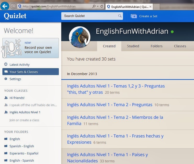 English Fun with Adrián: QUIZLET --> English Fun With Adrian