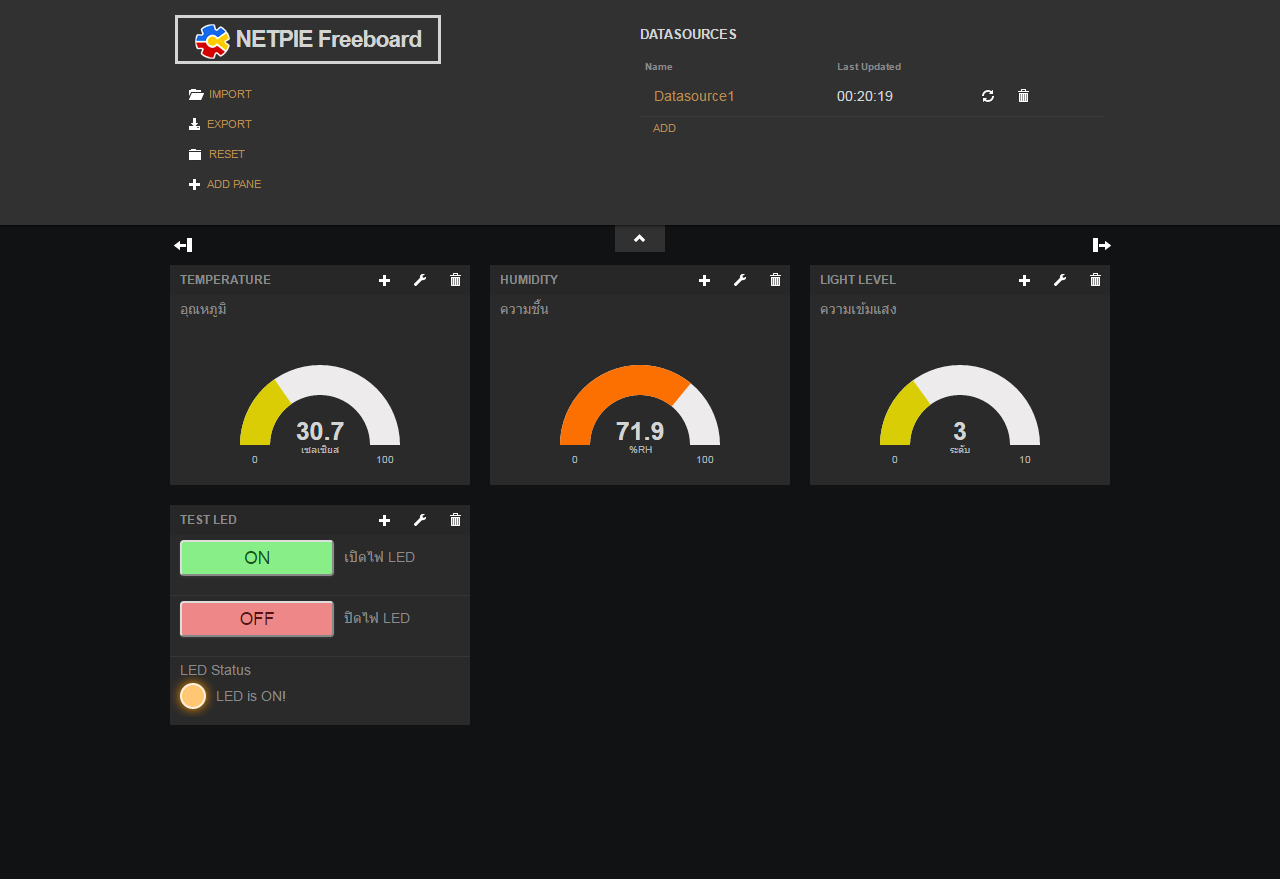 Narin Group: [IoT] NETPIE Freeboard [Part3]