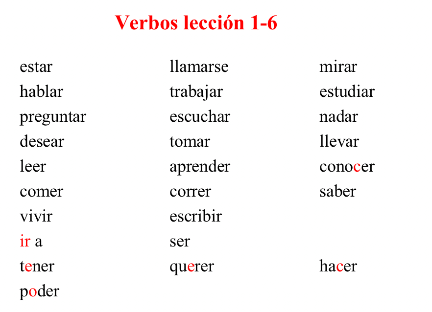 Jose Li 李文康: Verbos Lección 1-6