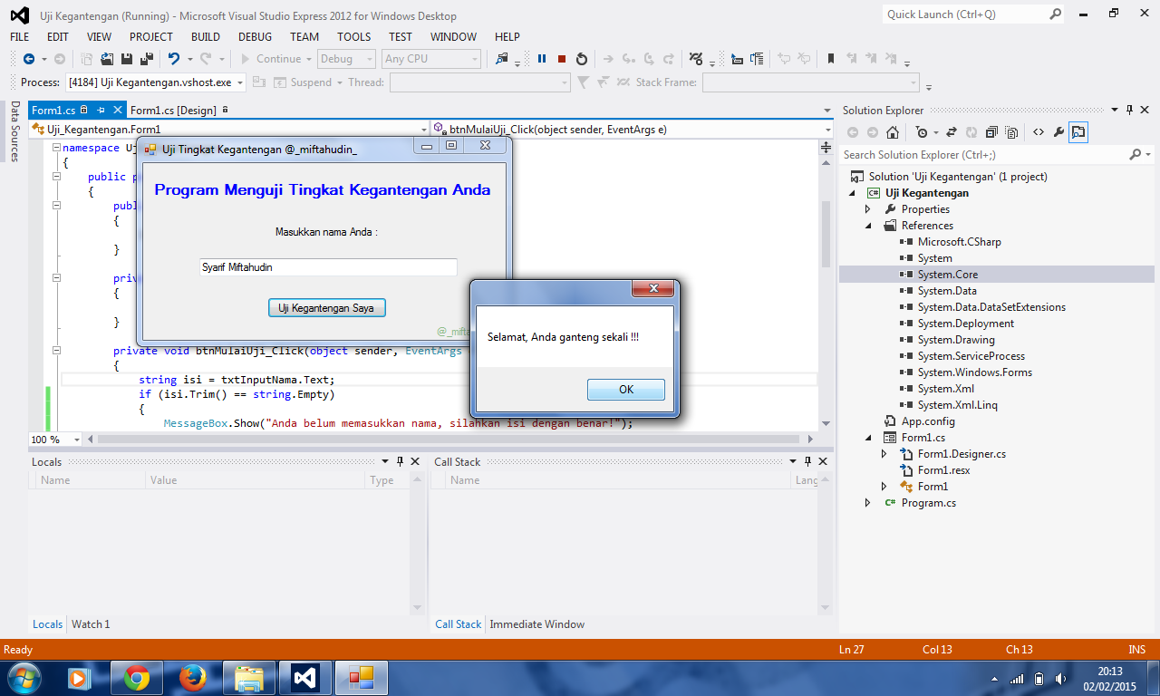 Belajar C# Membuat Program Sederhana - Syarif Miftahudin's Blog