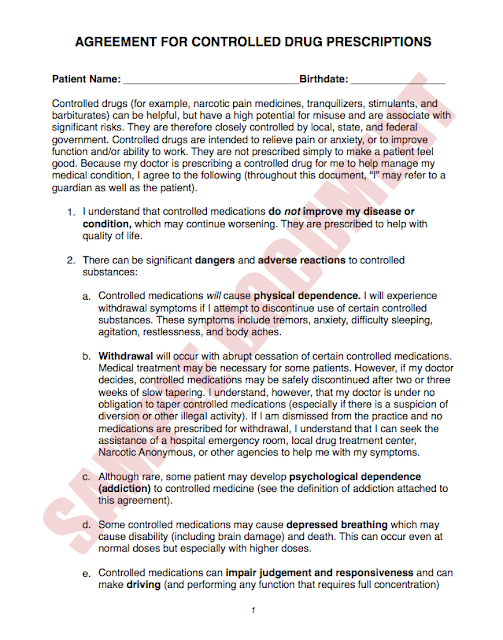 Family Practice Pearls: Controlled Medication Agreements