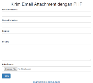 Kirim Email Attachment dengan PHP - Mari Belajar Coding