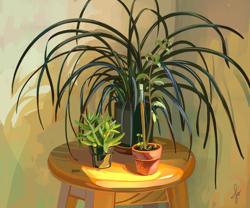 Juliana Ouyang: Digital Still Life Paintings - Featuring my studio plants