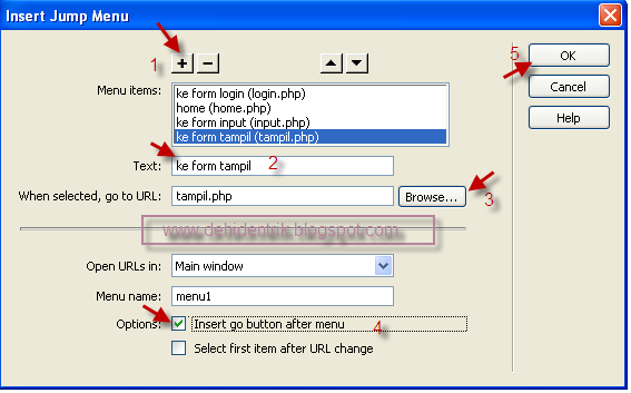 Trik membuat Jump Menu dengan Dreamweaver
