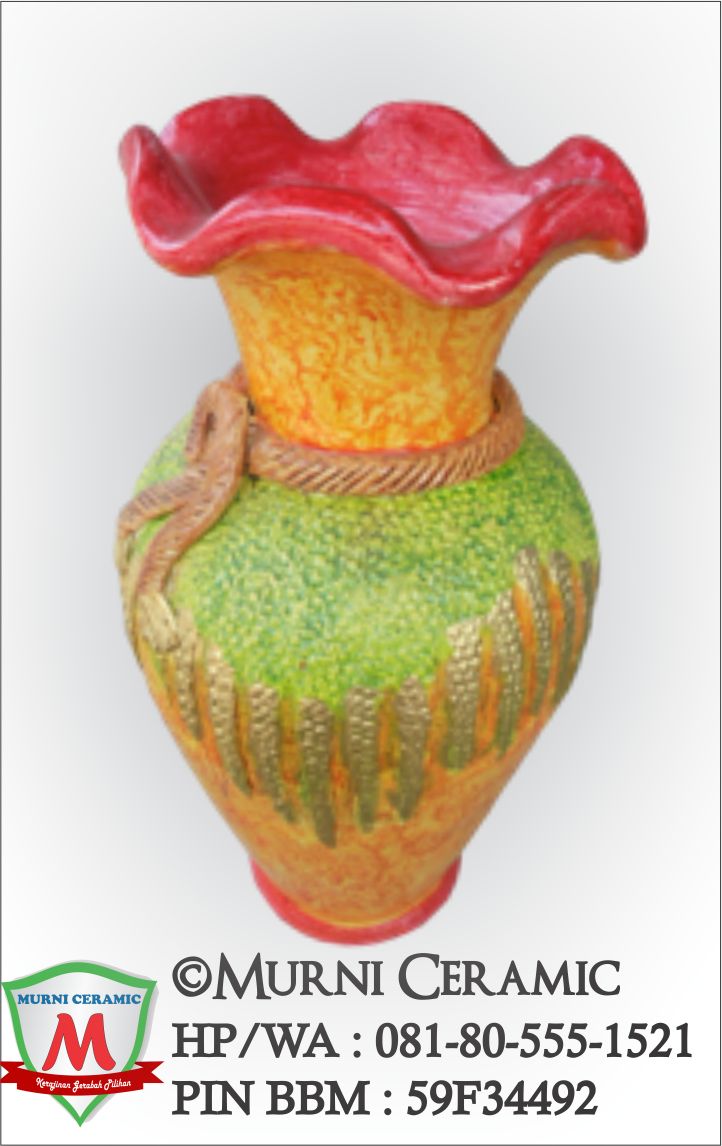 KERAJINAN GERABAH PILIHAN | MURNI CERAMIC: Guci Motif Bunga
