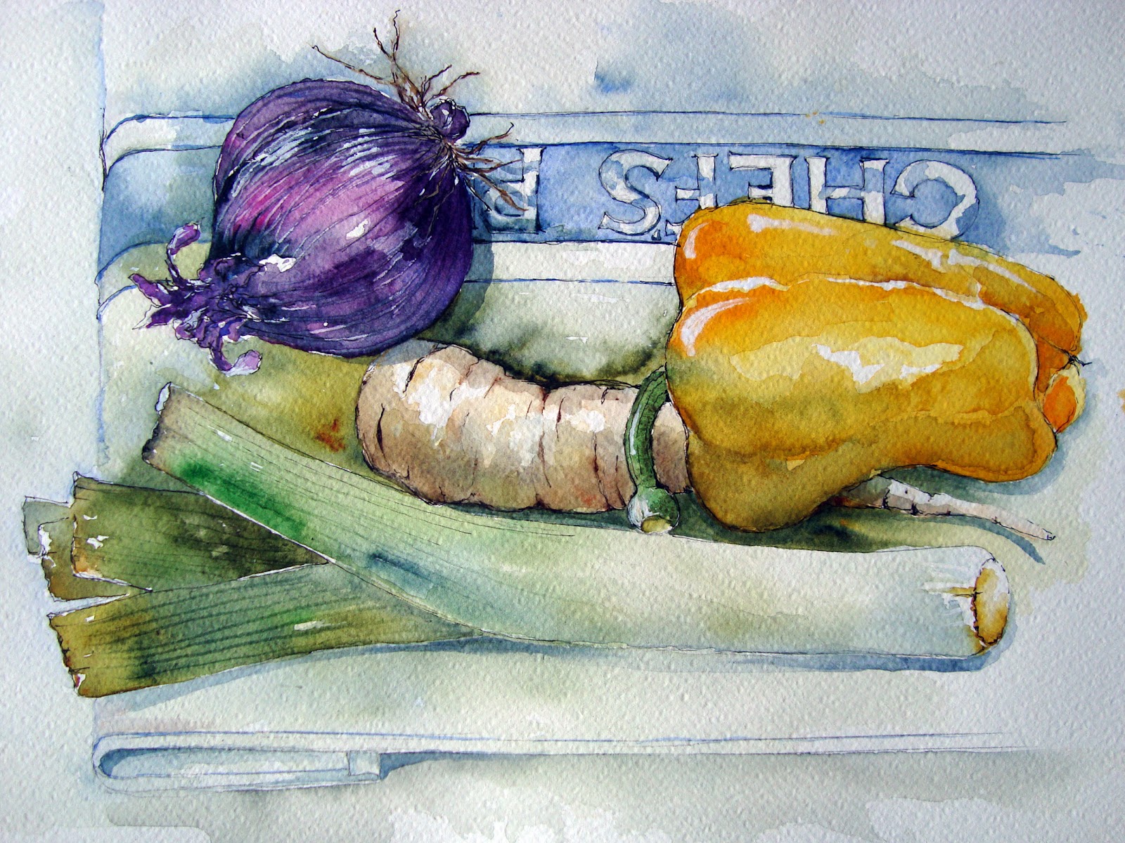Watercolour Florals: Art Group: Vegetables