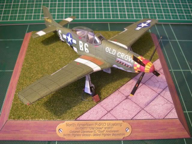 Paper Wargames: Mustang P-51D Old Crow Papercraft 1/50