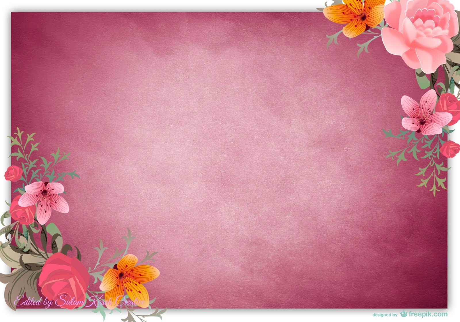 Freebies Koleksi Background Bunga - SulamKaseh Creative Cards Lawa