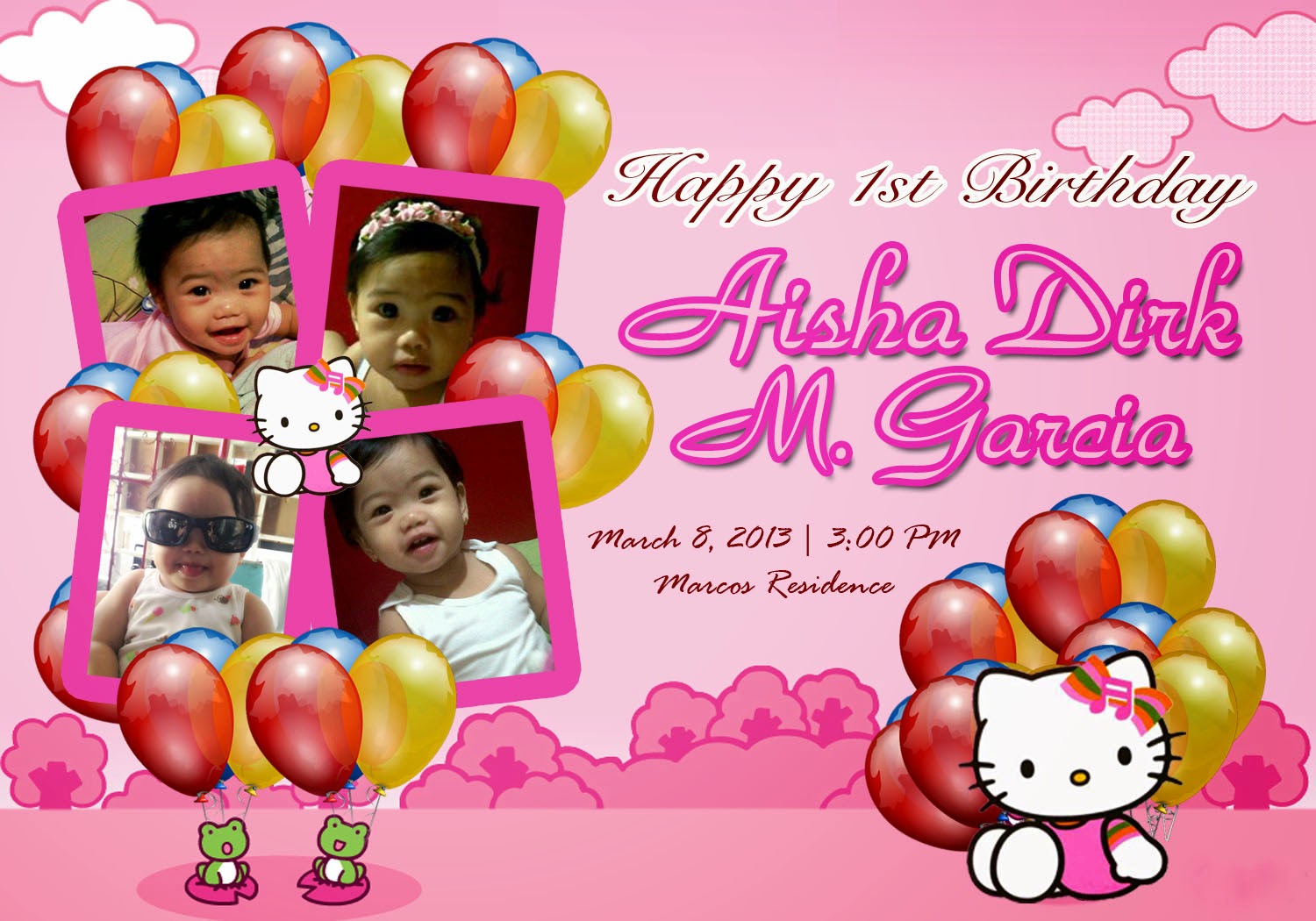 Birthday Invitation Card & Tarpaulin Designs (Hello Kitty Theme) 02