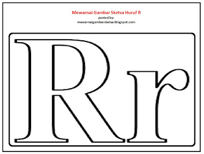 Mewarnai Gambar: Mewarnai Gambar Sketsa Kaligrafi Huruf R
