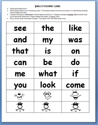 Peterson's Pad: Smiley Frowny Game