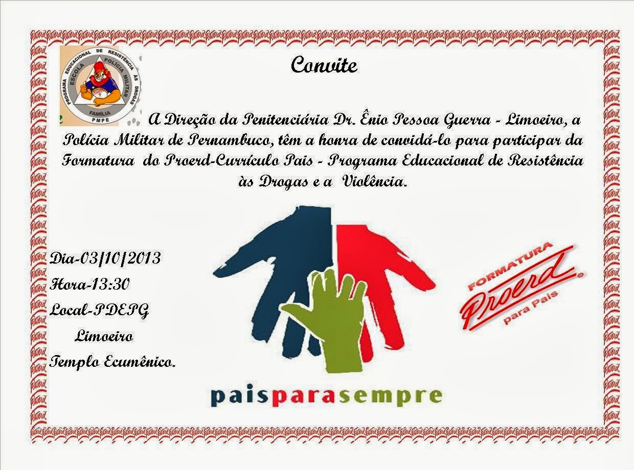 Convite de Formatura Proerd em Limoeiro