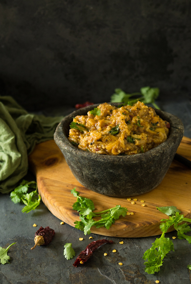roasted eggplant chutney - A Bit Wholesomely