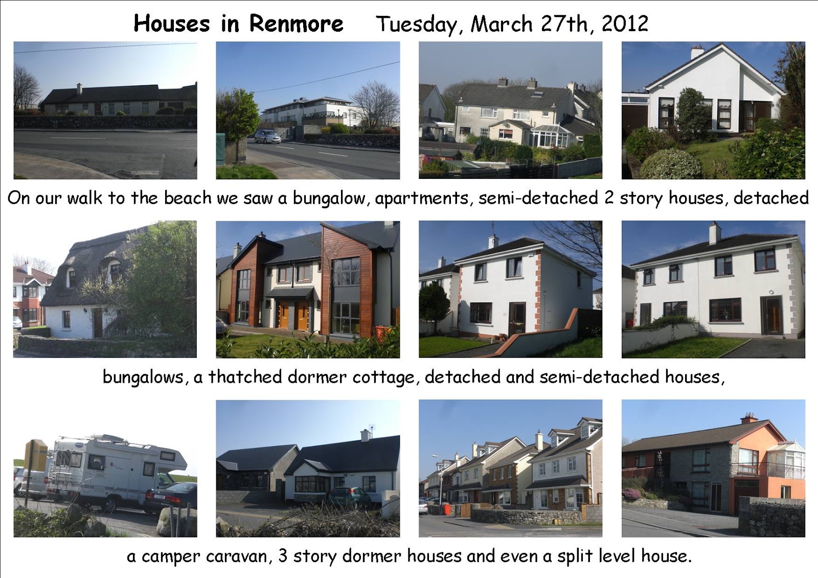 History,Geography and SPHE site: Houses in Renmore: Senior Infants