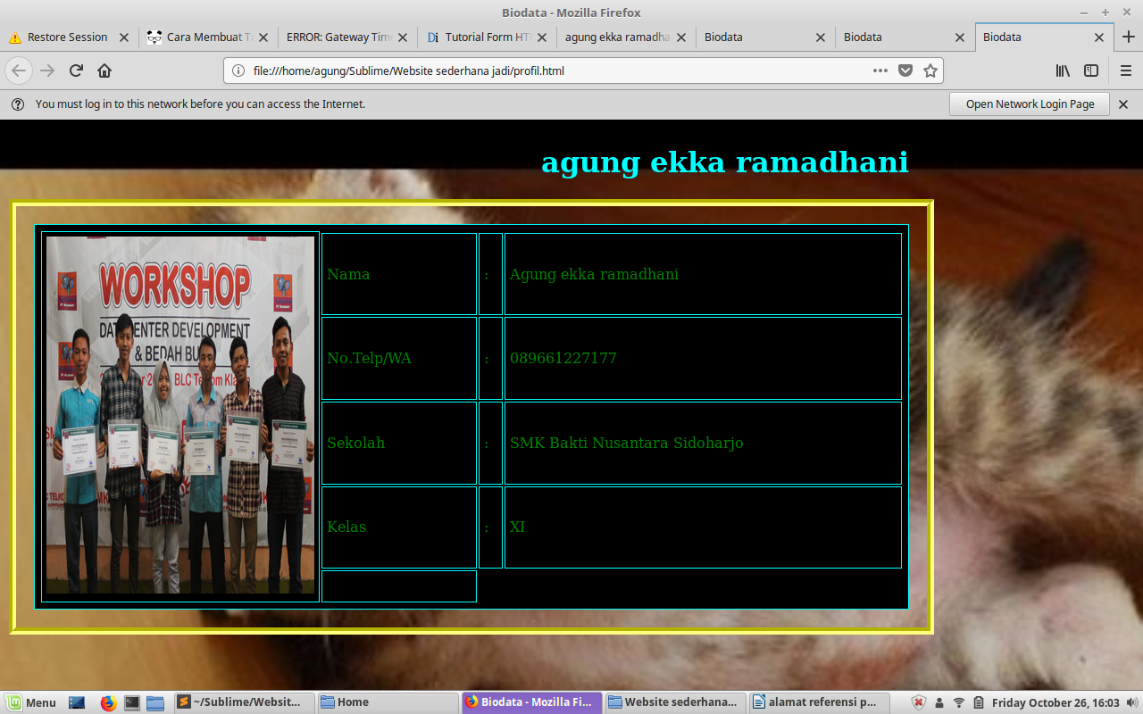 Membuat Biodata Dengan Html Script Html Biodata Keren - Udin Blog