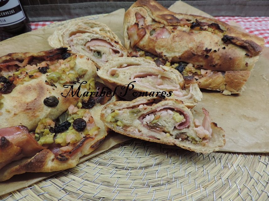 COCINANDO CON MARIBEL: Pan integral relleno de bacon, jamón de pavo ...